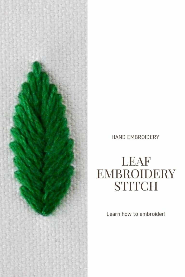 Leaf embroidery stitch - Hand embroidery stitch library