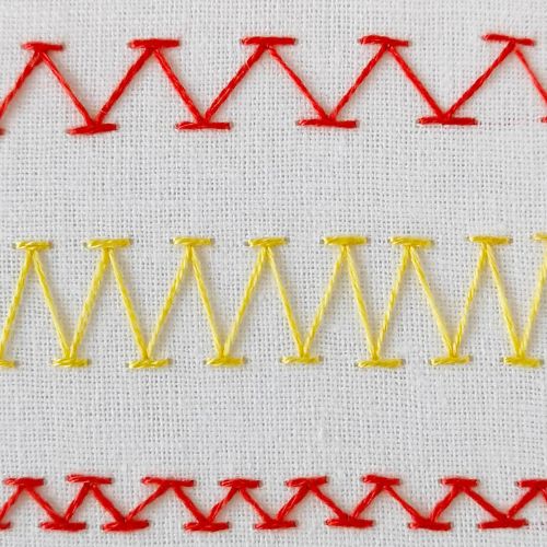 Chevron stitch embroidery - library of hand embroidery stitches