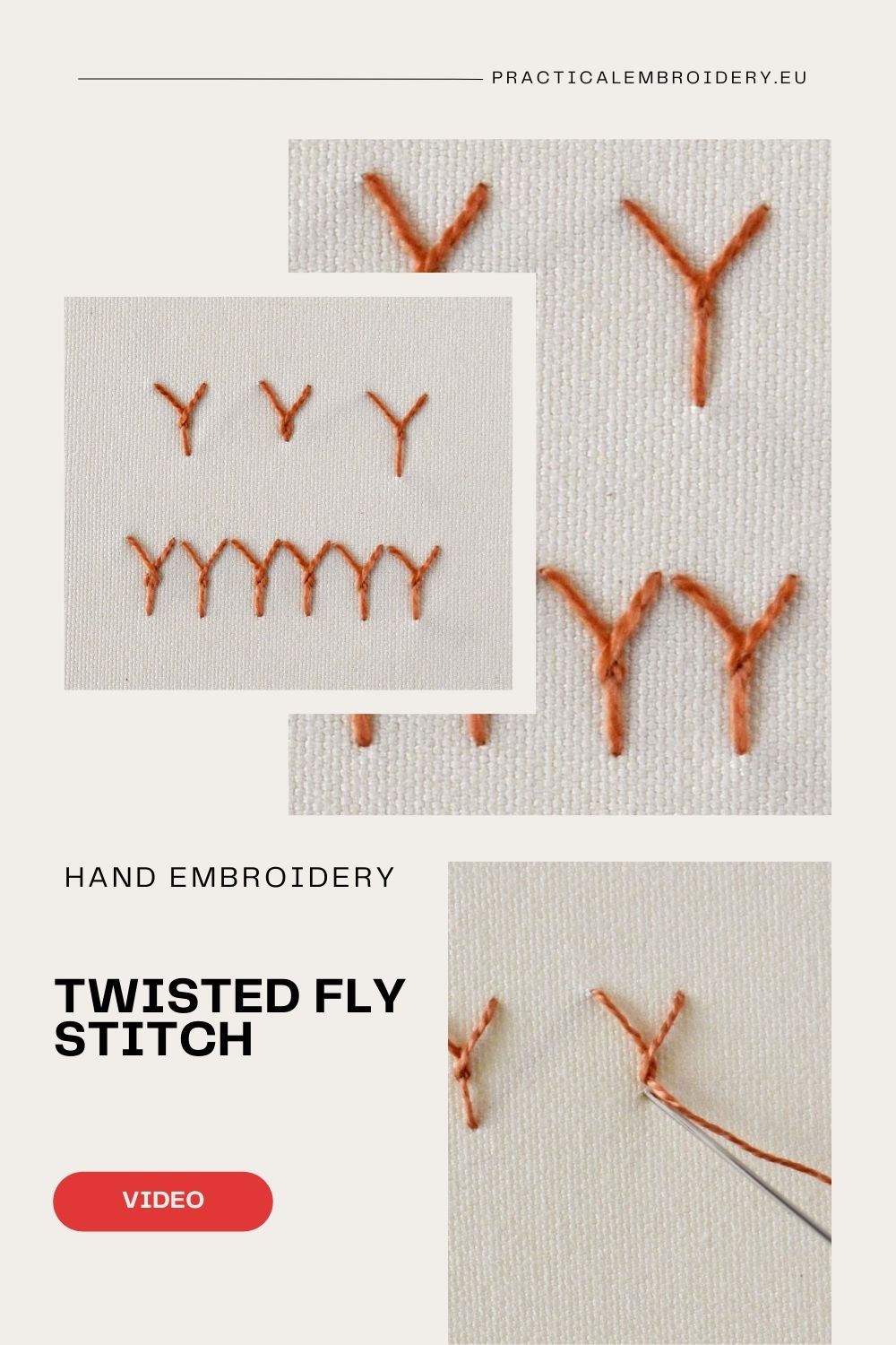 Video-Tutorial für Twisted Fly Stitch Stickerei